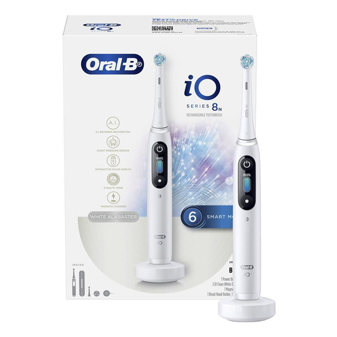 Oral-B iO Series 8 Rechargeable Electric Toothbrush -White | Mobileciti