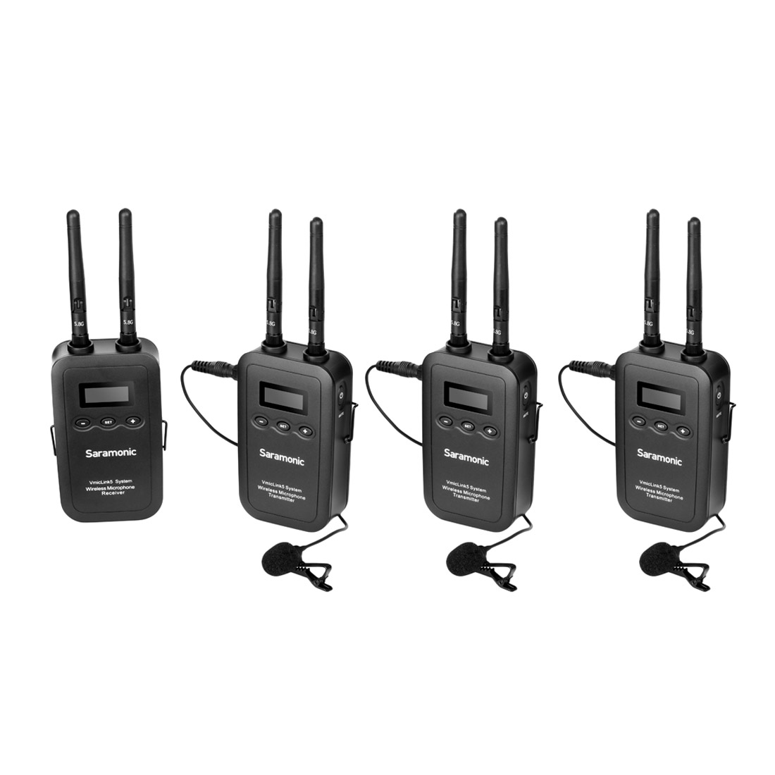 Saramonic 5.8G Camera-Mount Digital Wireless Microphone System RX+TX+TX ...